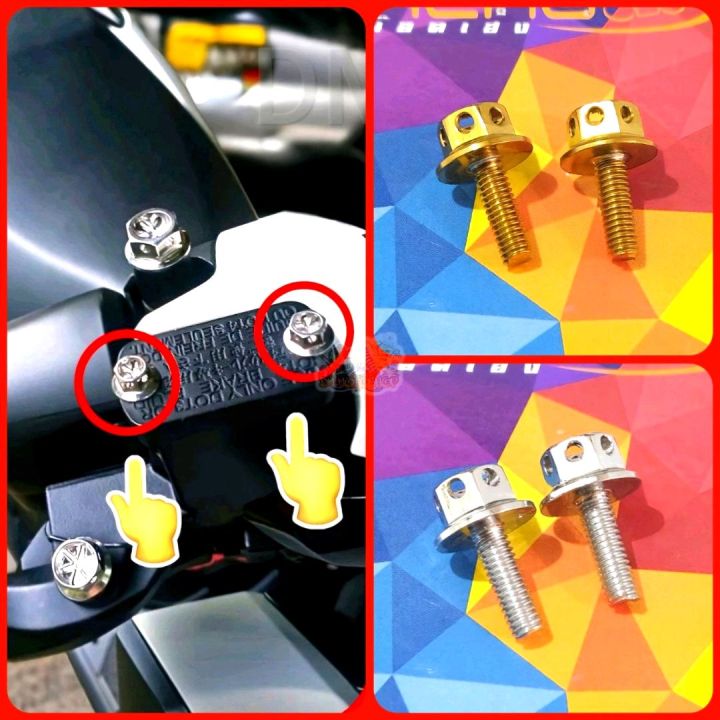 Original HENG Gold Brake Fluid Reservoir Bolts for Click, Nmax, Aerox ...