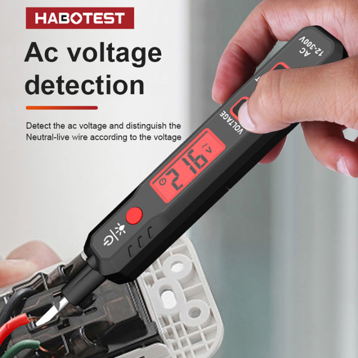 HT89 Voltage Detector Tester Pen 300V Pen Type Digital Multimeter ...