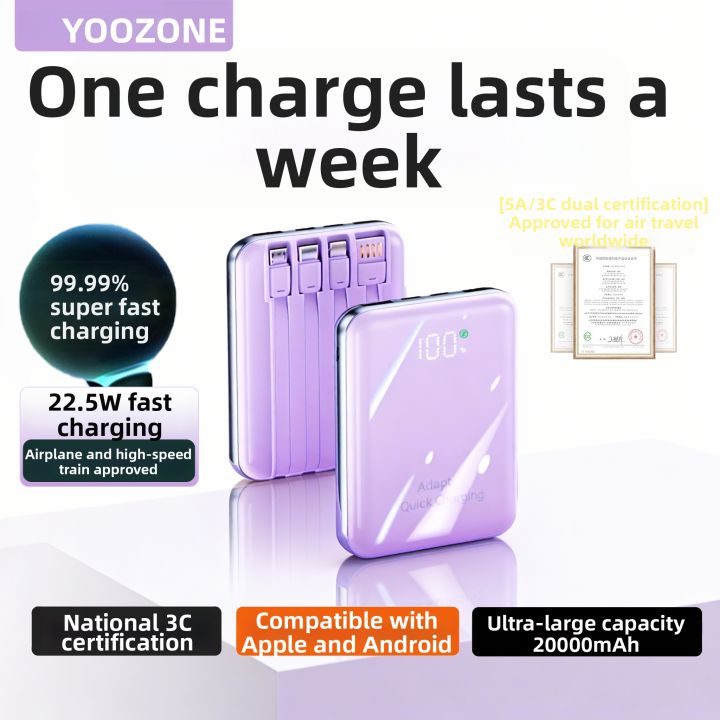 Certified Airline Safe 4-in-1 Cables Super Fast Charging Portable Power ...