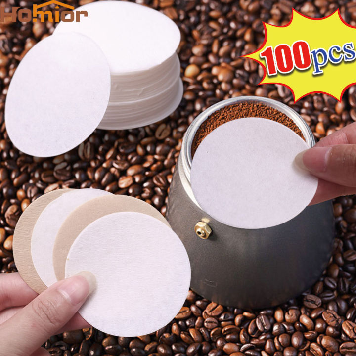 【Homior】100PCS Mocha Coffee Pot Filter Paper 56/60mm Portable ...