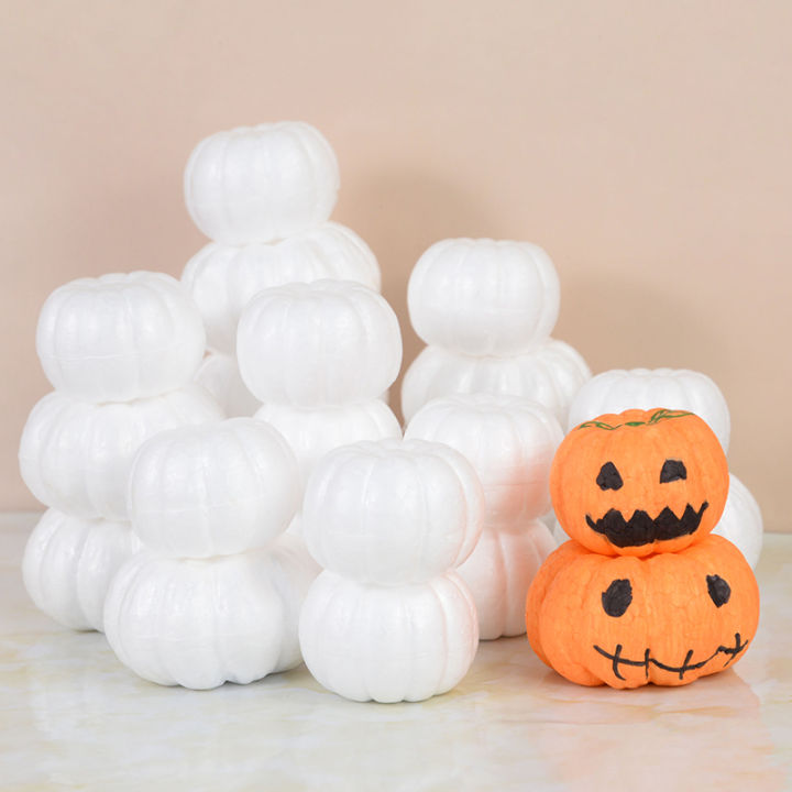 10pcs 6/8cm White Foam Pumpkin Models Polystyrene Styrofoam Artificial ...