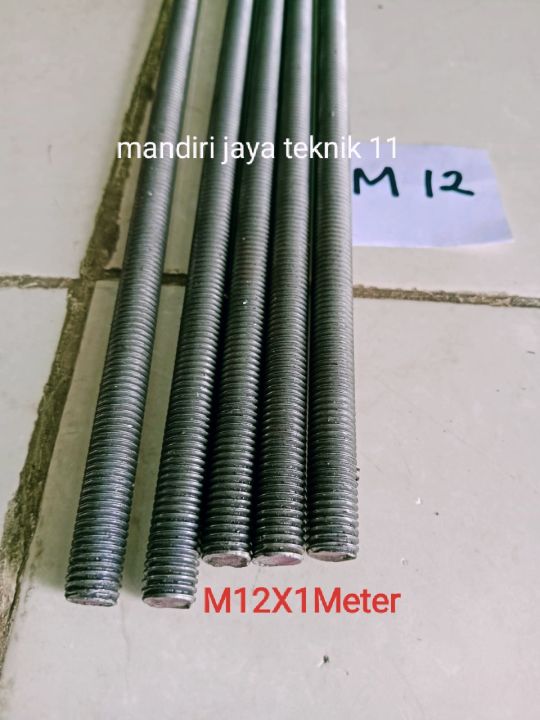 As Drat M12 Panjang 1 Meter(Drat P1.75) Baut Long Full Drat | Lazada Indonesia