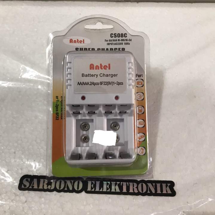 Battery Charger Antel CS-08 4 Slot AA AAA 9V Alat Cas Charge Baterai ...