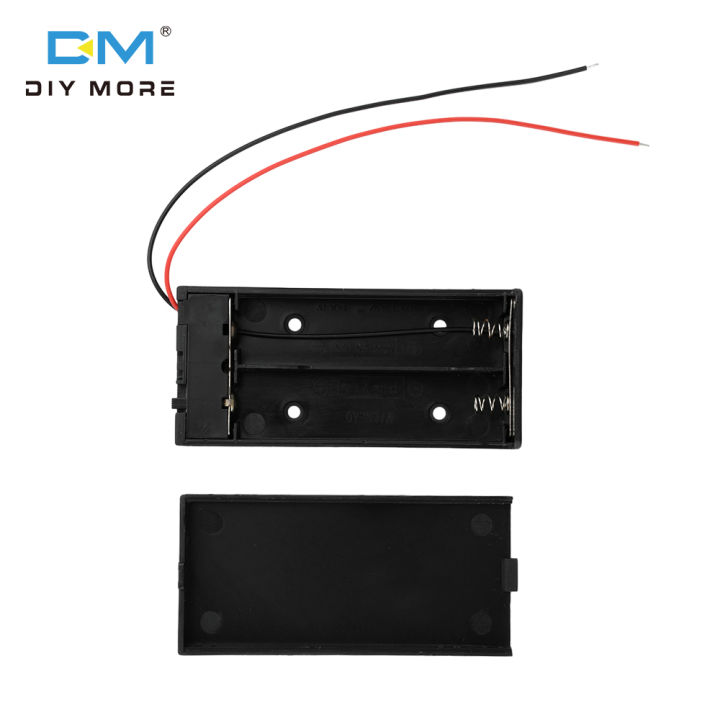 diymore 18650 battery box with 2 covers and wires connected in parallel ...