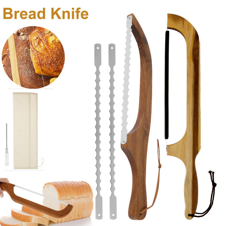 Bread Bow Cutter Serrated Bagel Cutter Stainless Steel Sourdough Bread ...