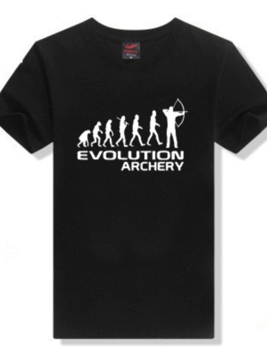 Evolution Archery เสื้อยืดแขนสั้นผ้าฝ้ายแท้หลวมพอดีครึ่งแขนสําหรับผู้ชายและผู้หญิงสไตล์ถนน ...