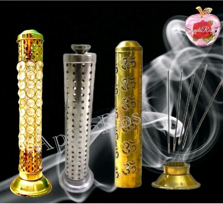 Handicrafts Metal and crystal Incense Stick Holder Pooja Agarbatti ...
