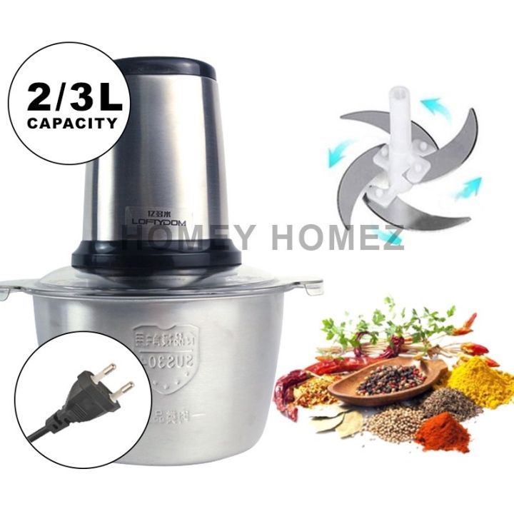 Stainless Steel Automatic Electric Meat Grinder Kitchen MultiFunction ...