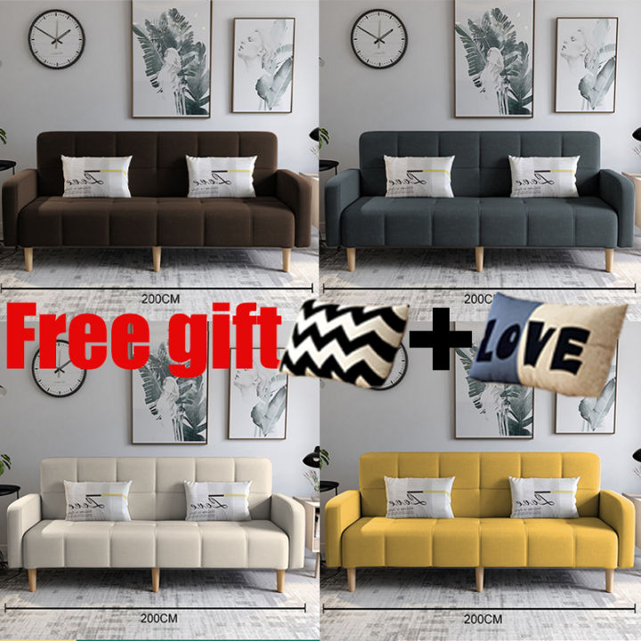 Folding Sofa Bed Lazy Sofa Solid Wood Leg Recliner Sofa Tech Fabric Waterproof Sofa Living Room ...