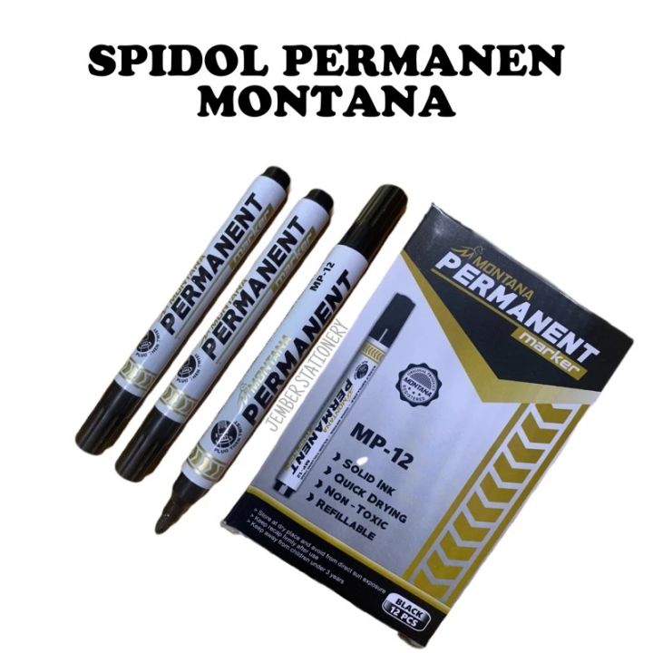 Spidol permanent marker hitam montana | Lazada Indonesia
