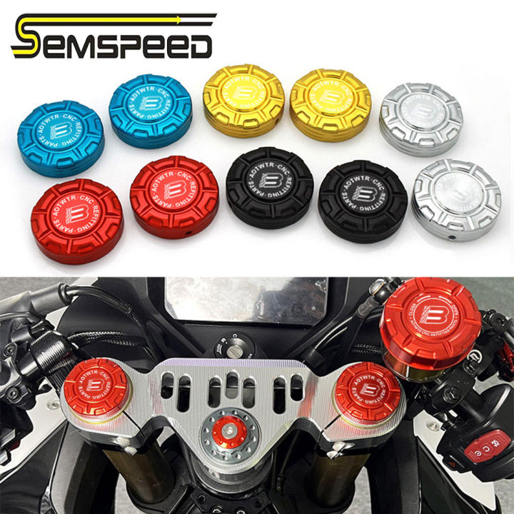 SEMSPEED 1 Pair Motorcycle Front Fork Clamp Cap Top Triple Upper ...