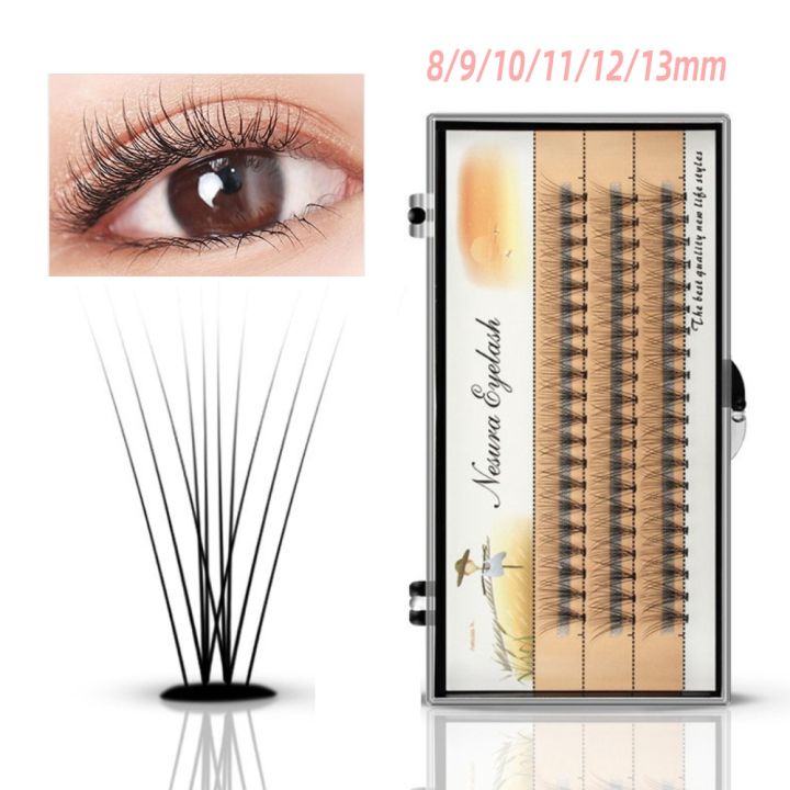 10D 30D Nesura Scarecrow Natural Single Root Cluster Eyelash Grafted with False Eyelash Extended ...