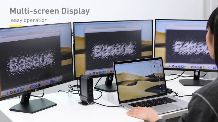 Baseus 16 in 1/17 in 1 USB C HUB Type C to Multi HDMI USB 3.0 with ...