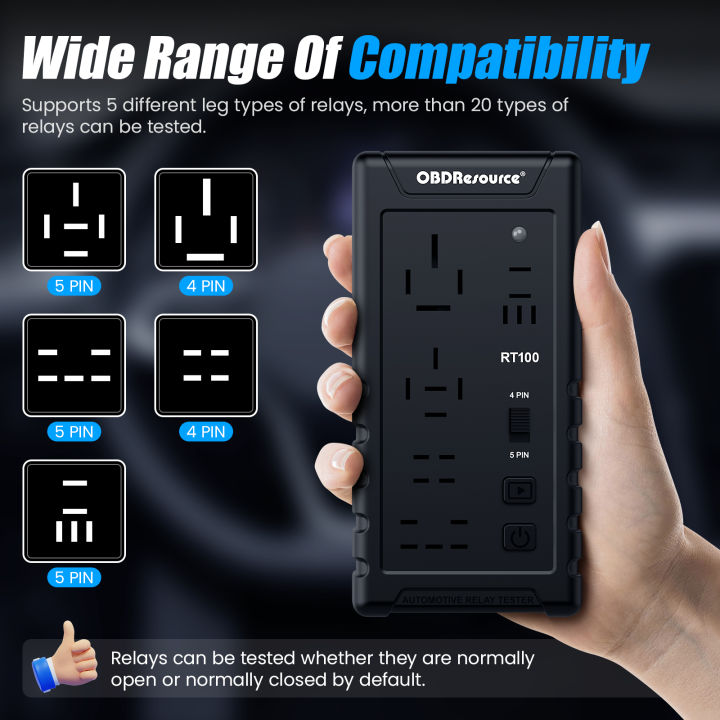 Automotive Relay Tester RT100 Compact Cordless Super 4Pin and 5Pin ...