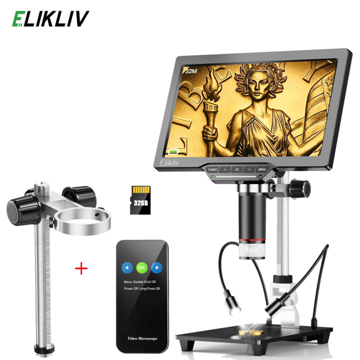 Elikliv DM202 10.1 Inch HDMI LCD Digital Microscope,10" Enhanced Stand ...