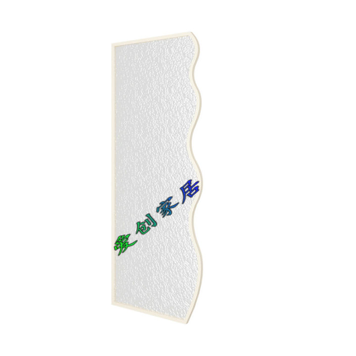 Modern Minimalist Bathroom Wave Glass Partition Screen Iron Craft ...