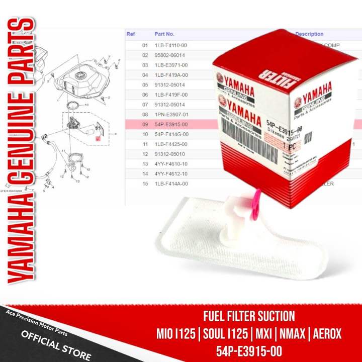 Yamaha Genuine Fuel Filter Suction 54P-E3915-00 Mio i125/ Soul i125 ...