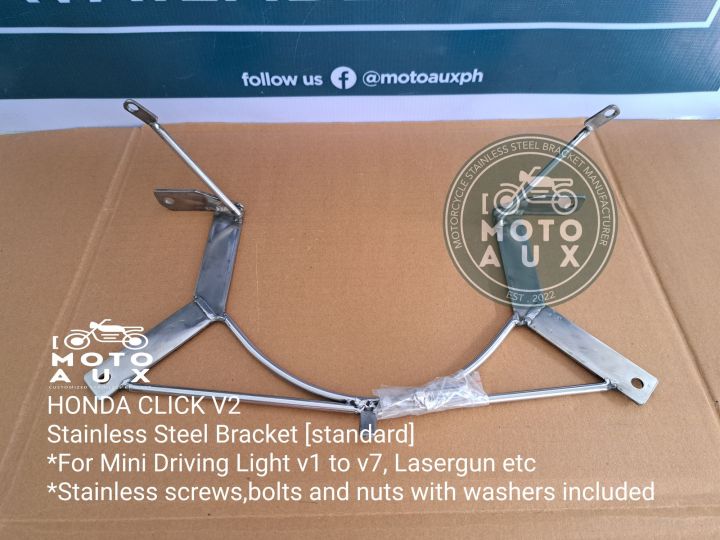 Honda Click v2 125/150 Stainless mini driving light Bracket Heavy Duty ...