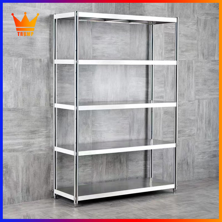 Kitchen Storage Rack Cabinet Rack Stainless Steel Organizer Shelf Floor ...