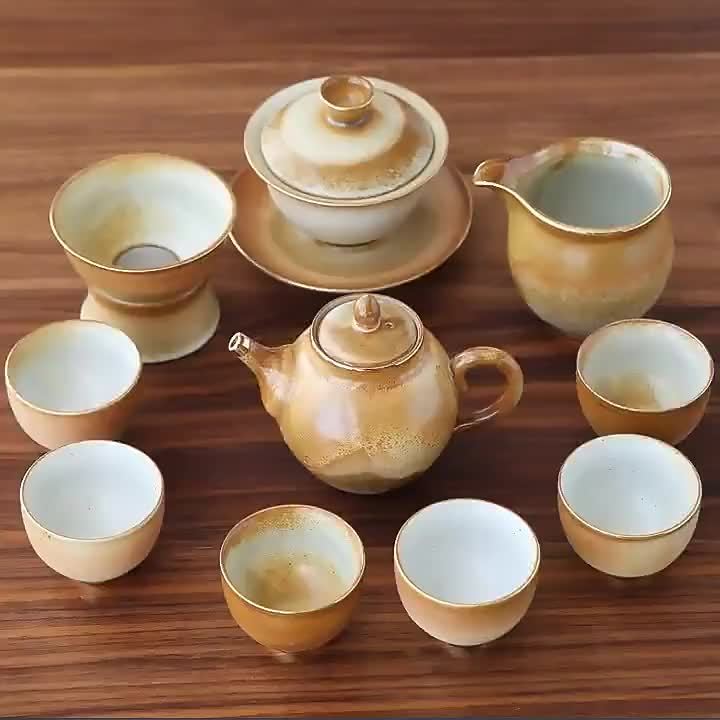 Spot parcel post Japanese Simple Kung Fu Tea Set Suit Ceramic Glaze ...