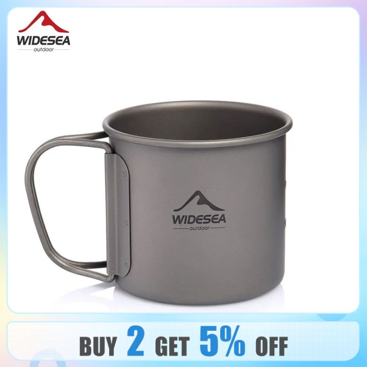 Widesea Camping Mug Titanium Cup Tourist Tableware Picnic Utensils ...