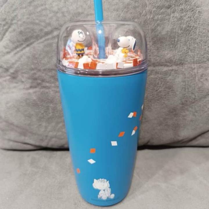 แก้วStarbucks Snoopy Peanuts Blue Cold Cup 16oz | Lazada.co.th