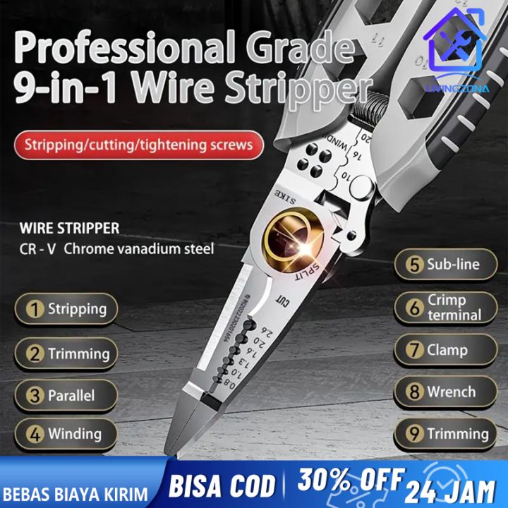 16 in 1 Tang Kupas Potong Kabel Kupas Kabel Wire Stripper Gunting ...