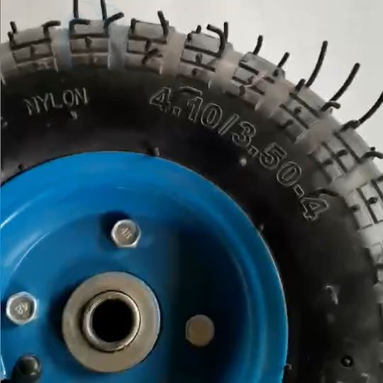 10inch 350-4 Inflatable Trolley Wheel Rubber Push Cart Wheels Heavy Duty Industrial Caster Wheel ...