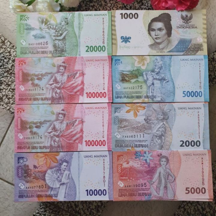 50 LEMBAR UANG MAINAN TERBARU / UANG MAINAN BUAT MAHAR PERNIKAHAN ...