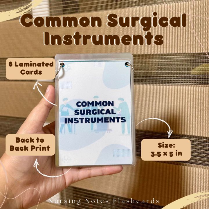 COMMON SURGICAL INSTRUMENTS FLASHCARDS 8 CARDS back to back | Lazada PH