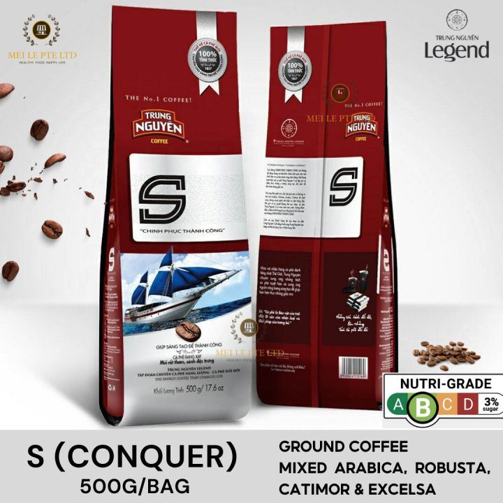 S ( Conquer ) - bag 500g Trung Nguyen ground coffee ~ Arabica, Robusta ...