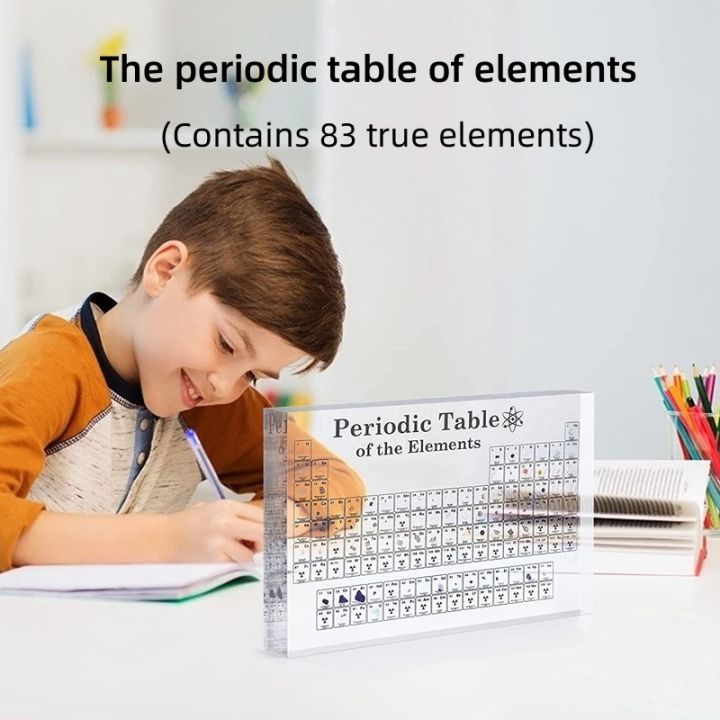 Acrylic Display Periodic Table With Real Elements For Kids School ...