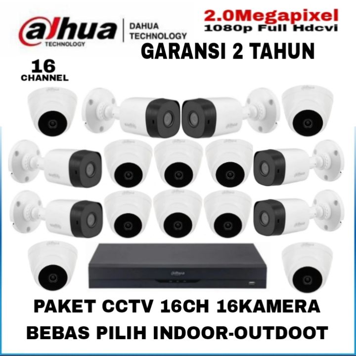 PAKET CCTV DAHUA 2MP 16CH 16KAMERA 1080p FULL HD | Lazada Indonesia