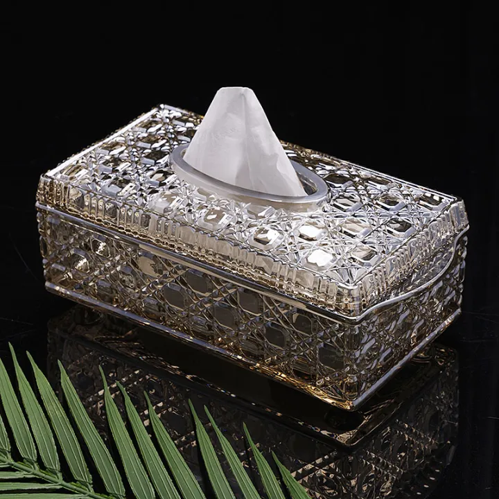 Elegant European Crystal Glass Tissue Box Hotel Quality Home Use Napkin ...