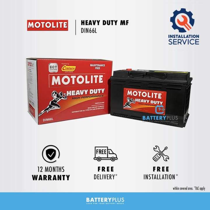 DIN66L | DIN66 | LN3 Motolite Heavy Duty MF Car Battery Bateri Kereta ...