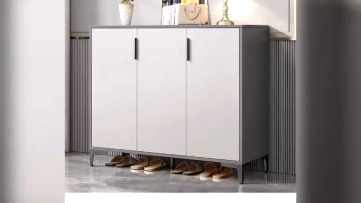 Simple standing large capacity shoe rack Wooden family shoe storage ...