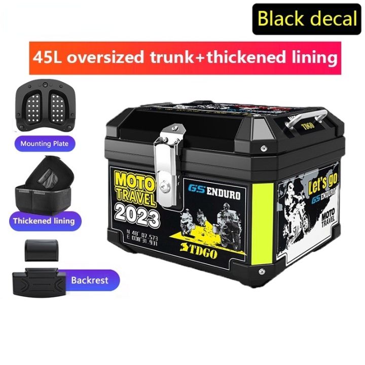 Motorcycle Top Box 45 L Universal Top Box For Motorcycle Large-Capacity ...