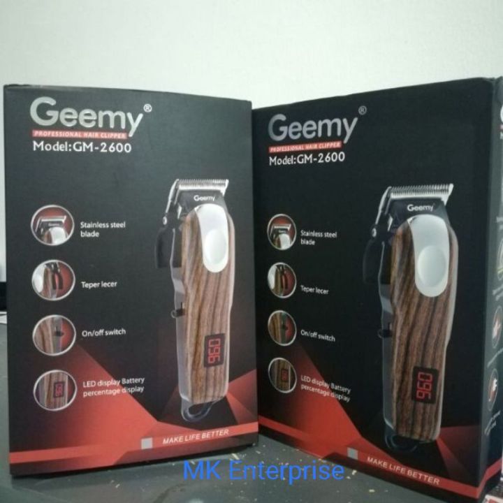 GEEMY GM-2600 HAIR TRIMMER PERSONAL AND PROFESSIONAL RECHARGEABLE HAIR TRIMMER CLIPPER AND ...