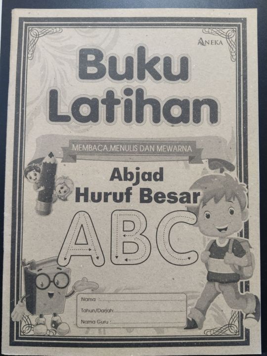 Buku Latihan Abjad Huruf Besar Huruf Kecil Pratulisan Nombor Huruf Jawi ...