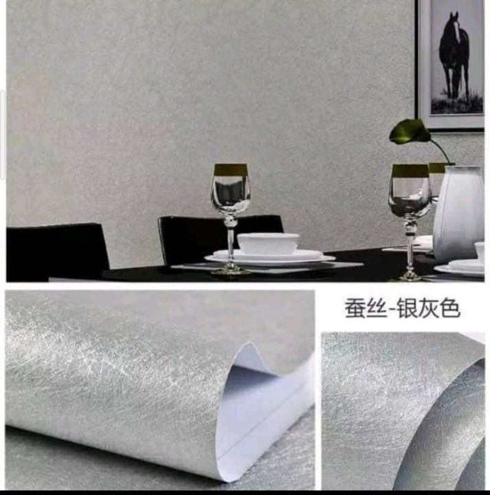 Wallpaper Dinding Ruang Tamu Wallpaper Sticker Dinding Polos Abu-abu ...