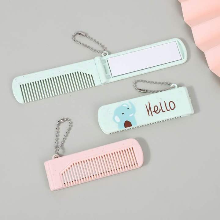 [Mamalove] Folding Comb with Mirror Cute Cartoon Comb | Lazada
