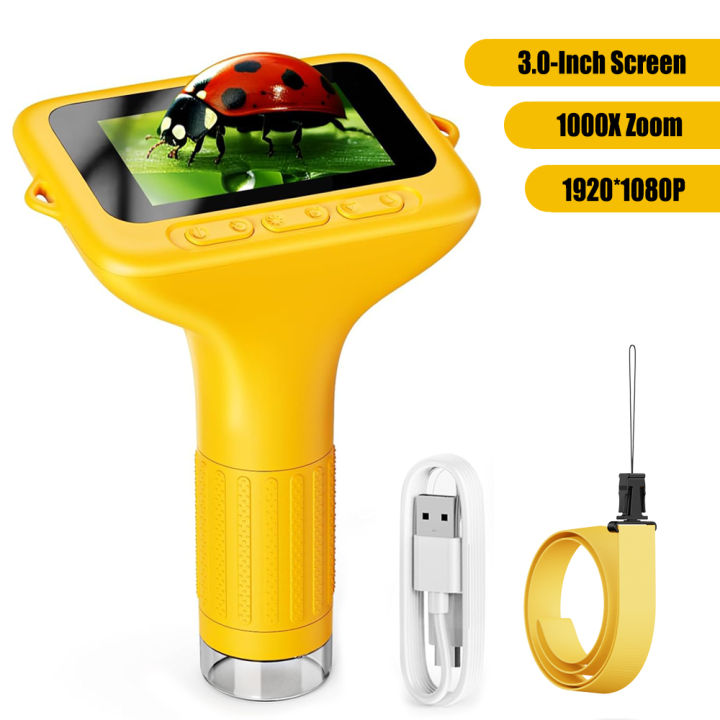 Microscope for Kids 3-Inch Eye-Protection LCD Screen Digital Microscope ...