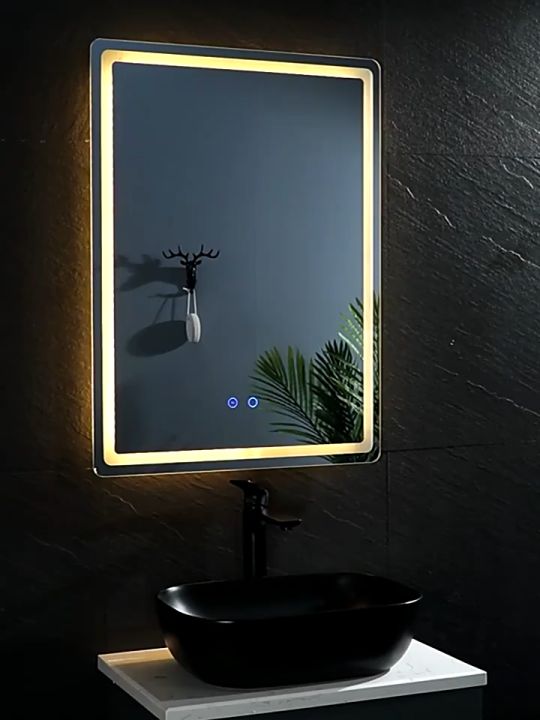 Bathroom Mirror With Led Light Wall Mounted Toilet Washbasin Big Smart ...