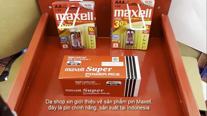 Pin AA ( 2A ) Maxell ( pin tiểu Lớn) carbon Siêu Bền R6P (Đỏ) Maxell ...