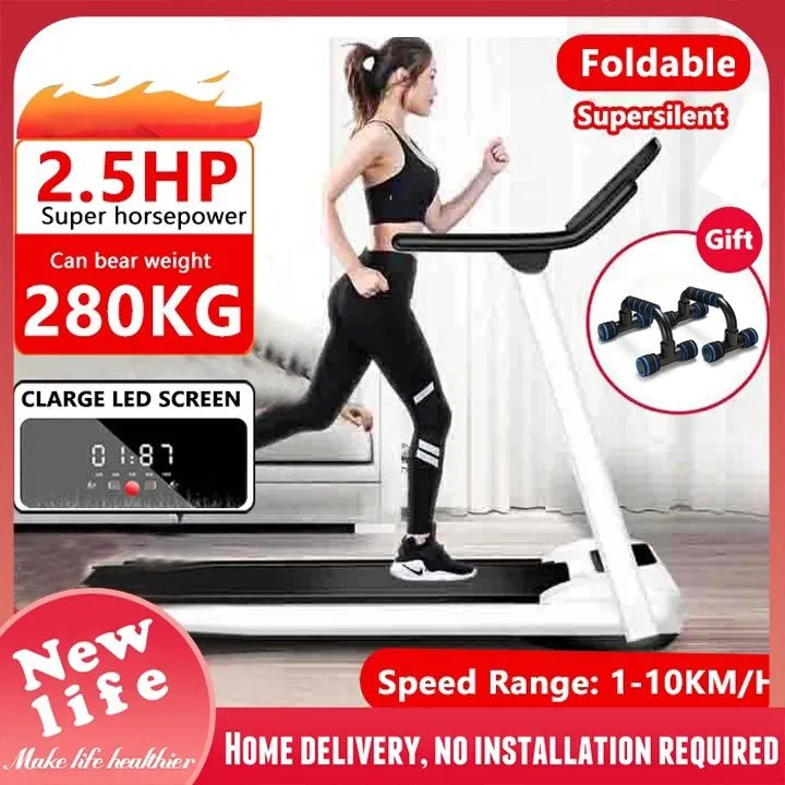 3.5HP Multi-function Foldable Treadmill,LED screen Thread mill Exercise ...