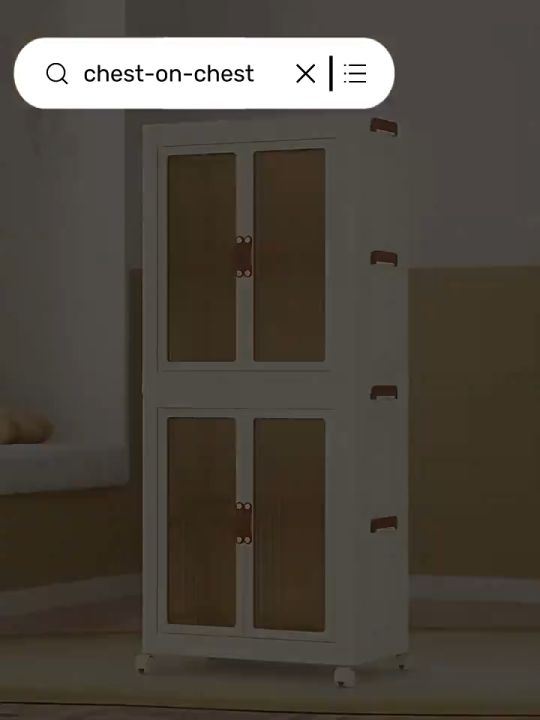 DEEYO Transparent Hard Plastic Wardrobe Cabinet Baby's Foldable Clothes ...