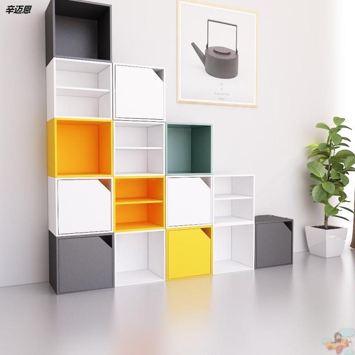 Wooden Free Combination Checkered Cabinet Storage Rack with Door ...