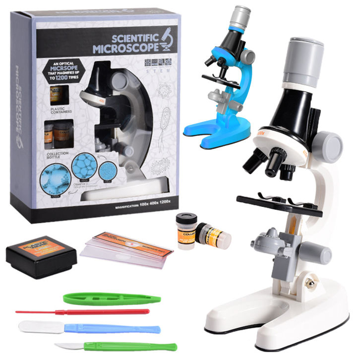 100-1200X Teaching Microscope Kit High Magnification Student Biological ...