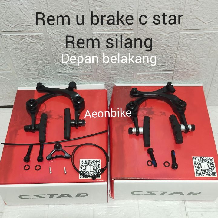 brake set rem u brake sepeda cstar alloy depan belakang buat sepeda bmx ...