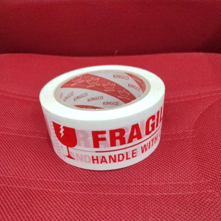 Isolasi Fragile 100 Yard / Lakban Fragile Jangan Dibanting Merah Putih ...